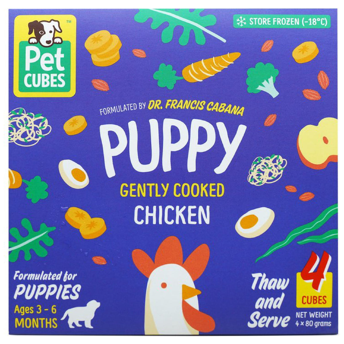 Pet Cubes Complete Gently Cooked Chicken Fresh Food For Puppy (FROZEN ...